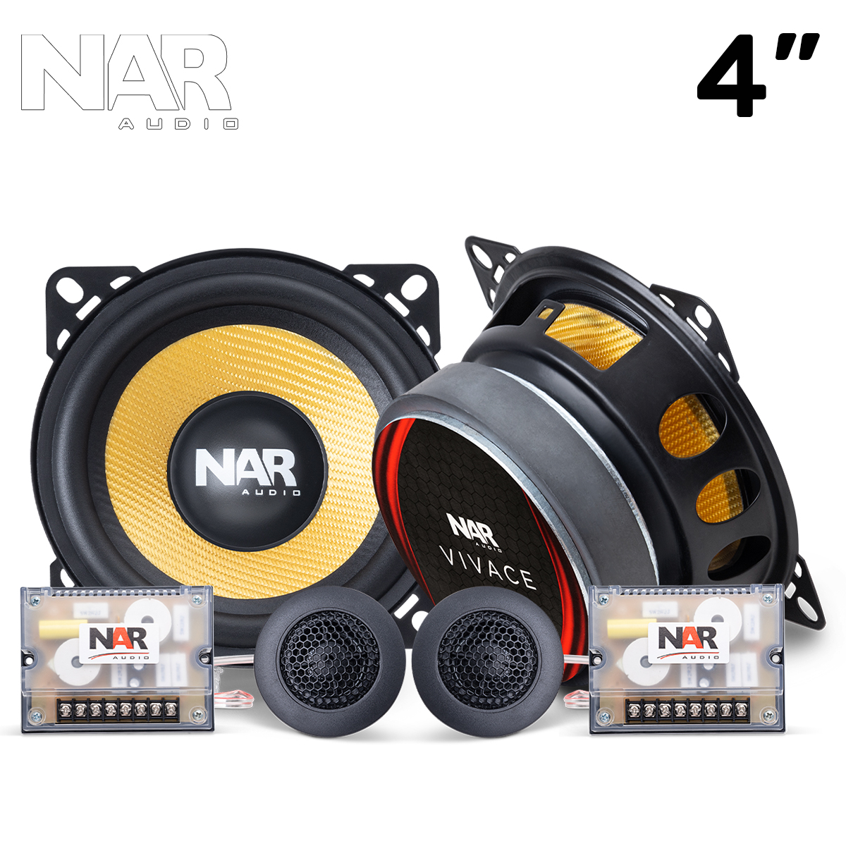 Alto Falante Kit Duas Vias Nar Audio 40 KT V 4 Polegadas 120w Rms Alto Falante Kit Duas Vias Nar Audio 40 KT V 4 Polegadas 120w Rms